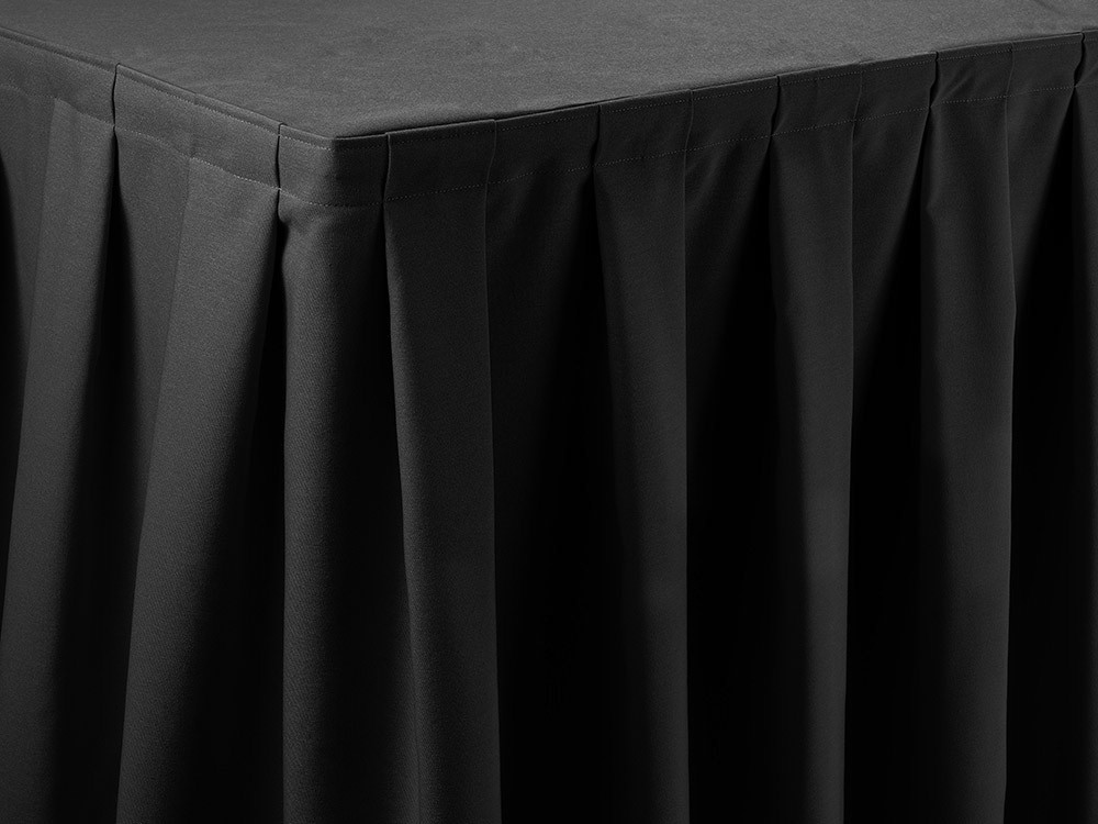 Black Dimension Box Pleat Skirt