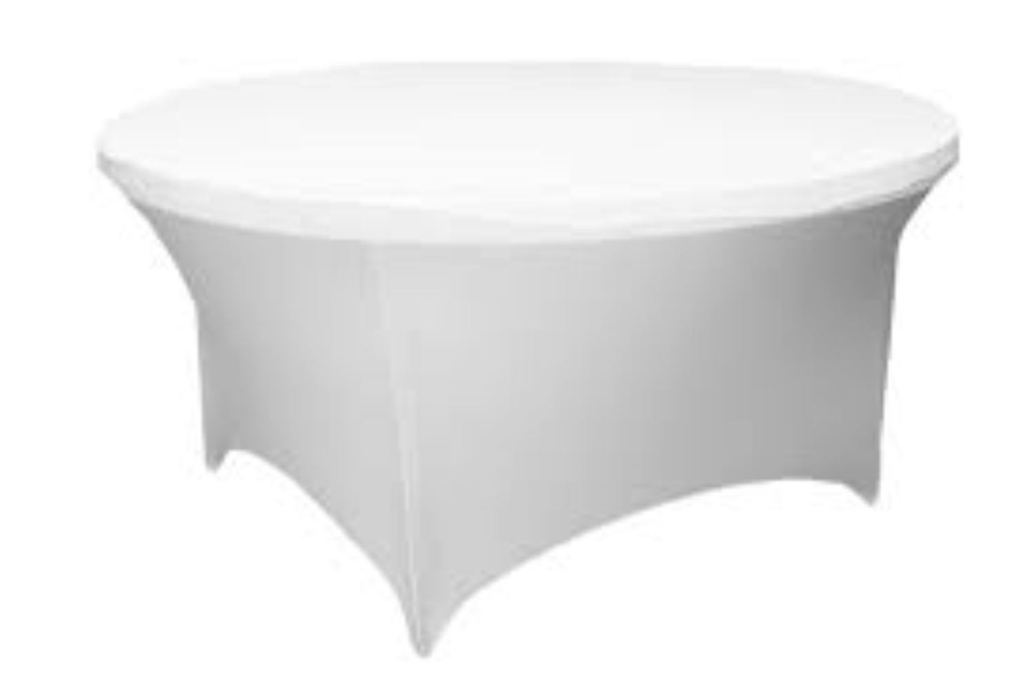 Round Spandex Table Cover 6FT White